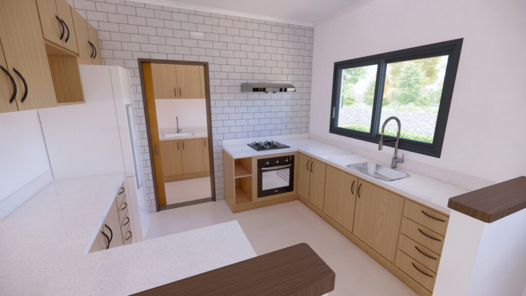 3 Bedroom House Plan with Swimming Pool - H7