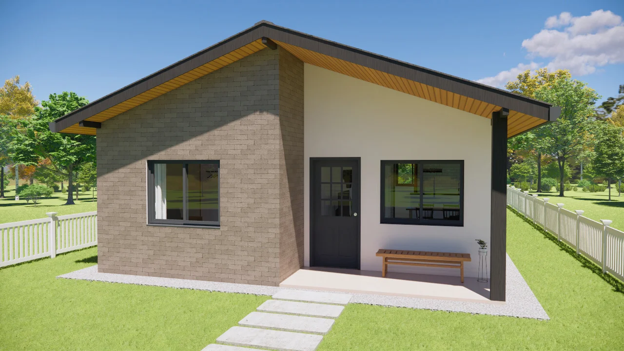 Simple House Design - 2 Bedroom House Plan - H1